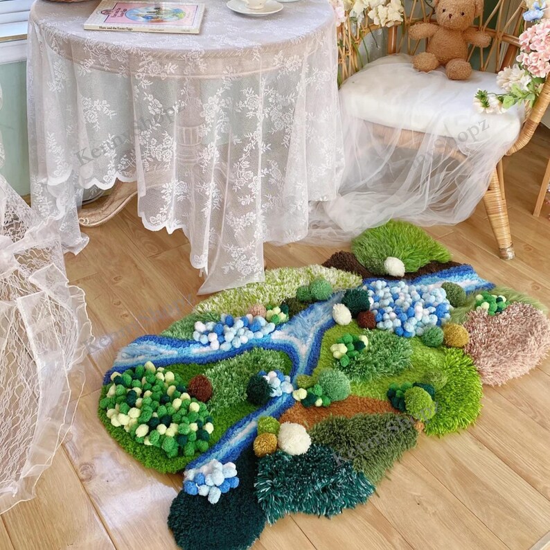 Moss Rugs Materials Bag, DIY Latch Hook Moss Rug Kit, Make Your Own ...