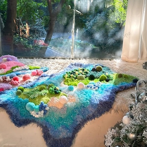 Moss Rugs Materials Bag, DIY Latch Hook Rugs Kit-ocean and River, Cozy ...