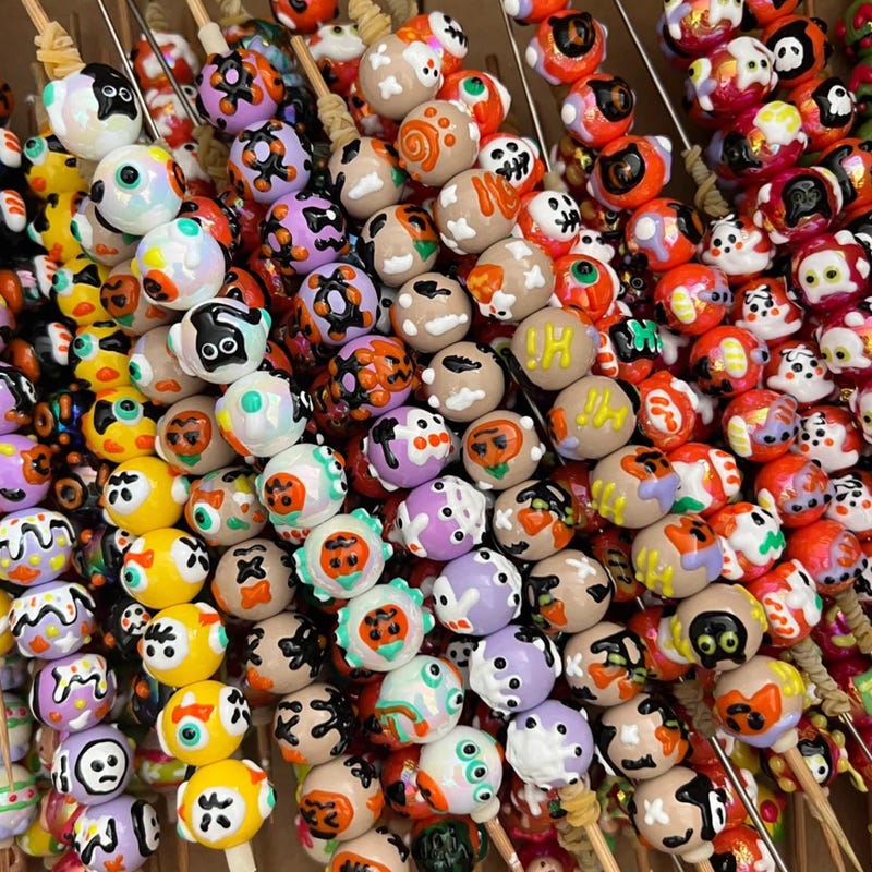 Hand Painted Beads - Etsy