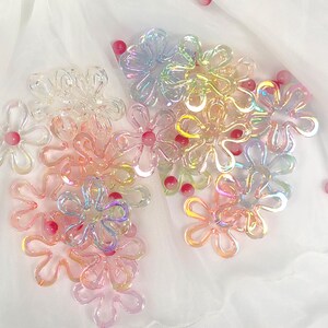 Acetate Acrylic Flower Bead Frames, Colorful Flower Beads, Hollow ...