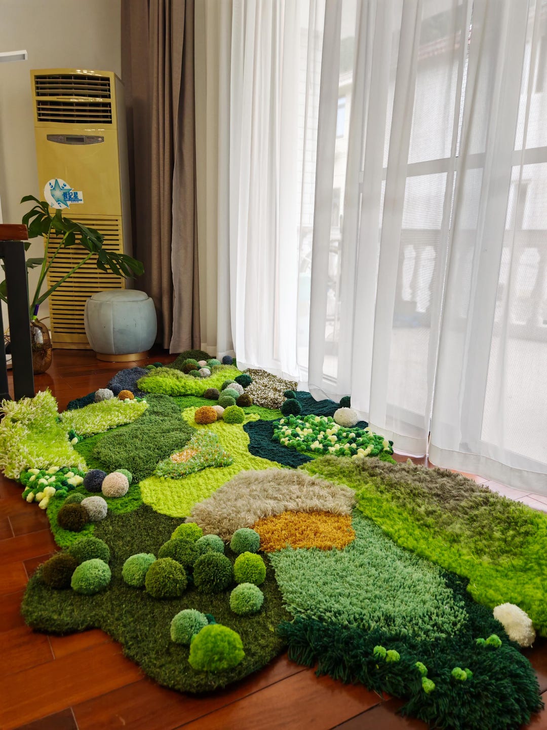 Custom Moss Rugs, Finished Handmade Crochet Moss Carpet, Cozy Fluffy 3D ...
