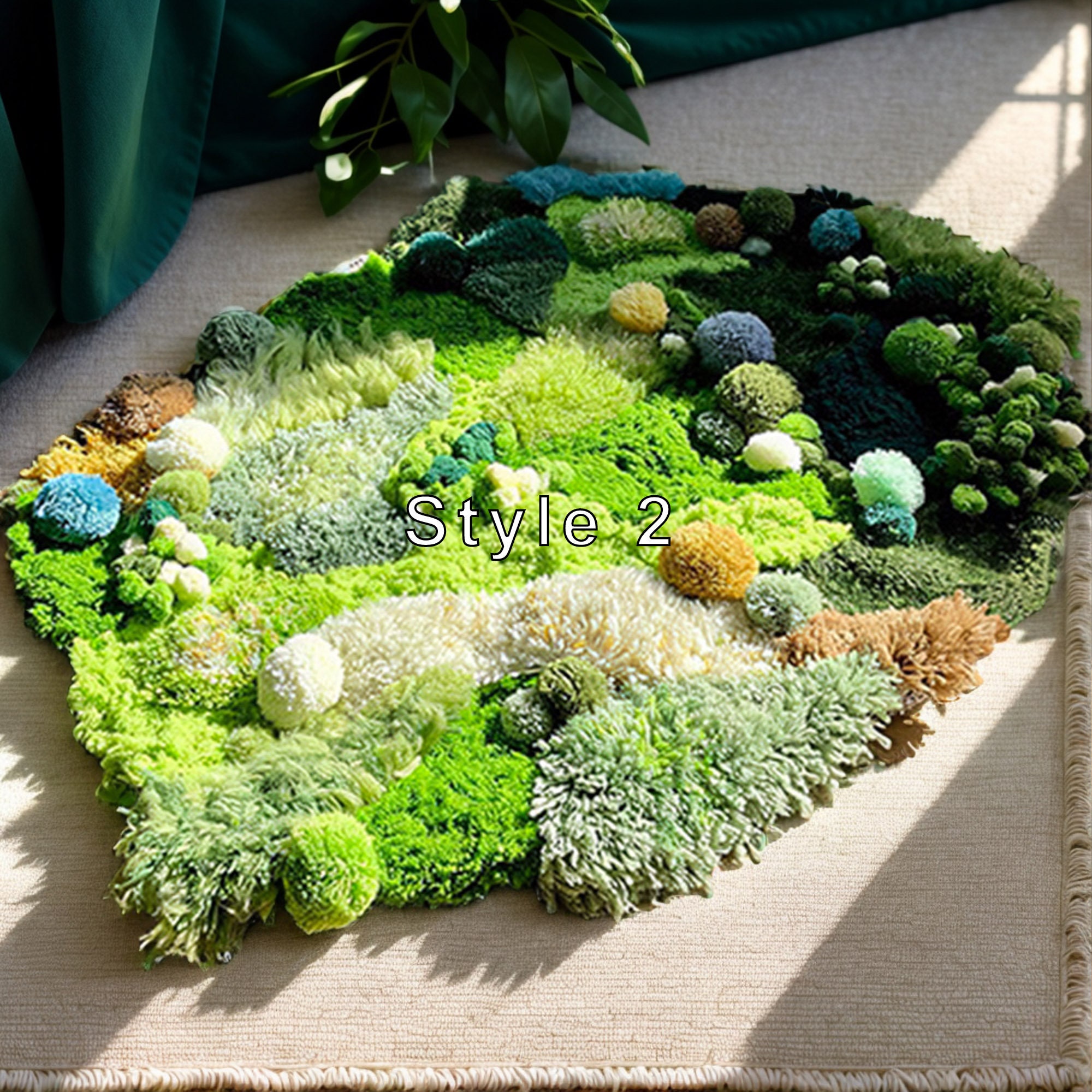 Latch Hook Moss Rug, Colorful Moss Rug, DIY Tufted Rug Set, Landscape ...