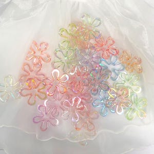 Acetate Acrylic Flower Bead Frames, Colorful Flower Beads, Hollow ...