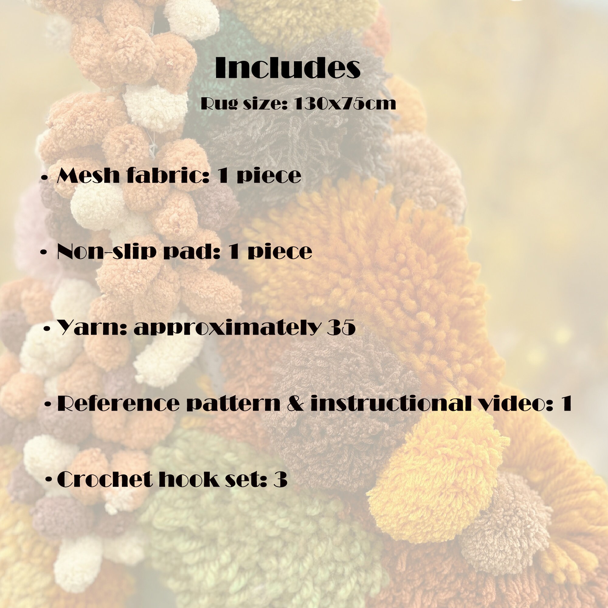 Moss Rugs Materials Bag, DIY Latch Hook Moss Rug Kit, 3D Latch Hook ...