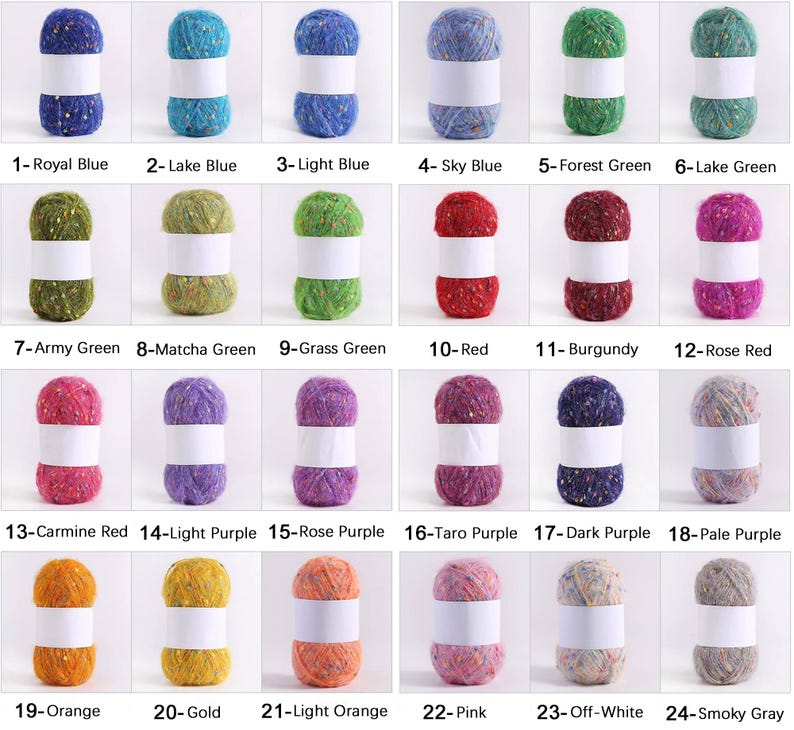 Rainbow Mohair Blend Yarn | 1 Bundle (50g / ~100m) | Fluffy Halo ...