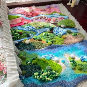 DIY Moss Rug With Ocean, Colorful Moss Rug, Garden Rug, Cozy Fluffy 3D ...