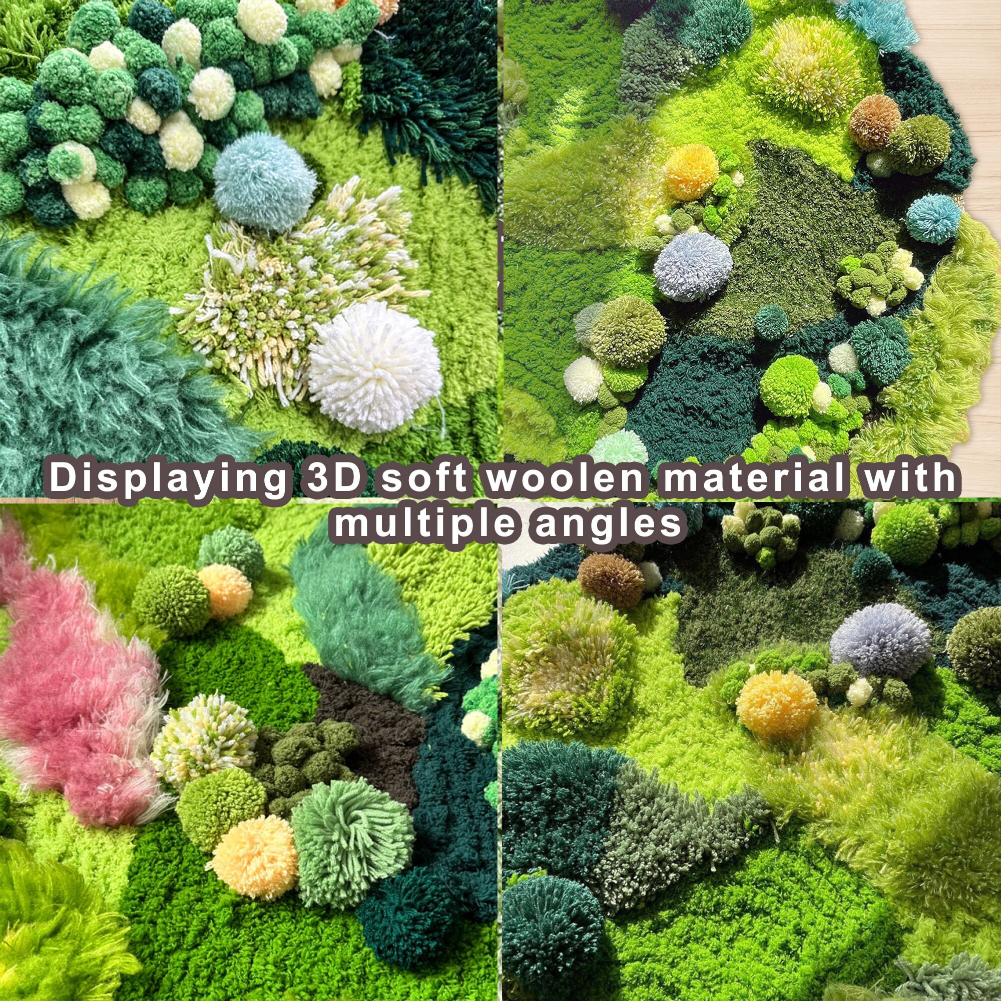 Latch Hook Moss Rug, Colorful Moss Rug, DIY Tufted Rug Set, Landscape ...