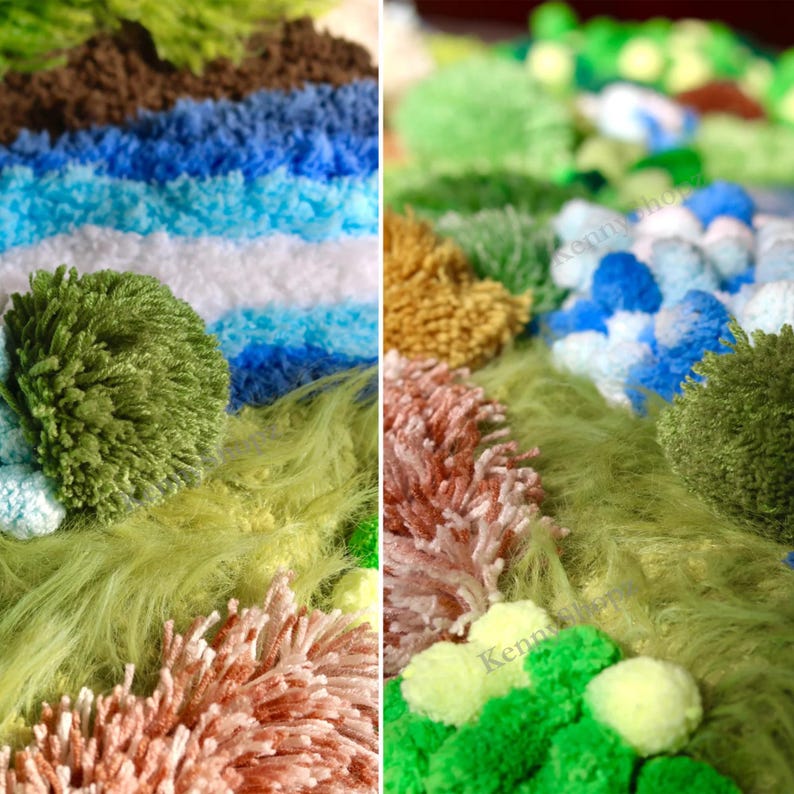 Moss Rugs Materials Bag, DIY Latch Hook Moss Rug Kit, Make Your Own ...