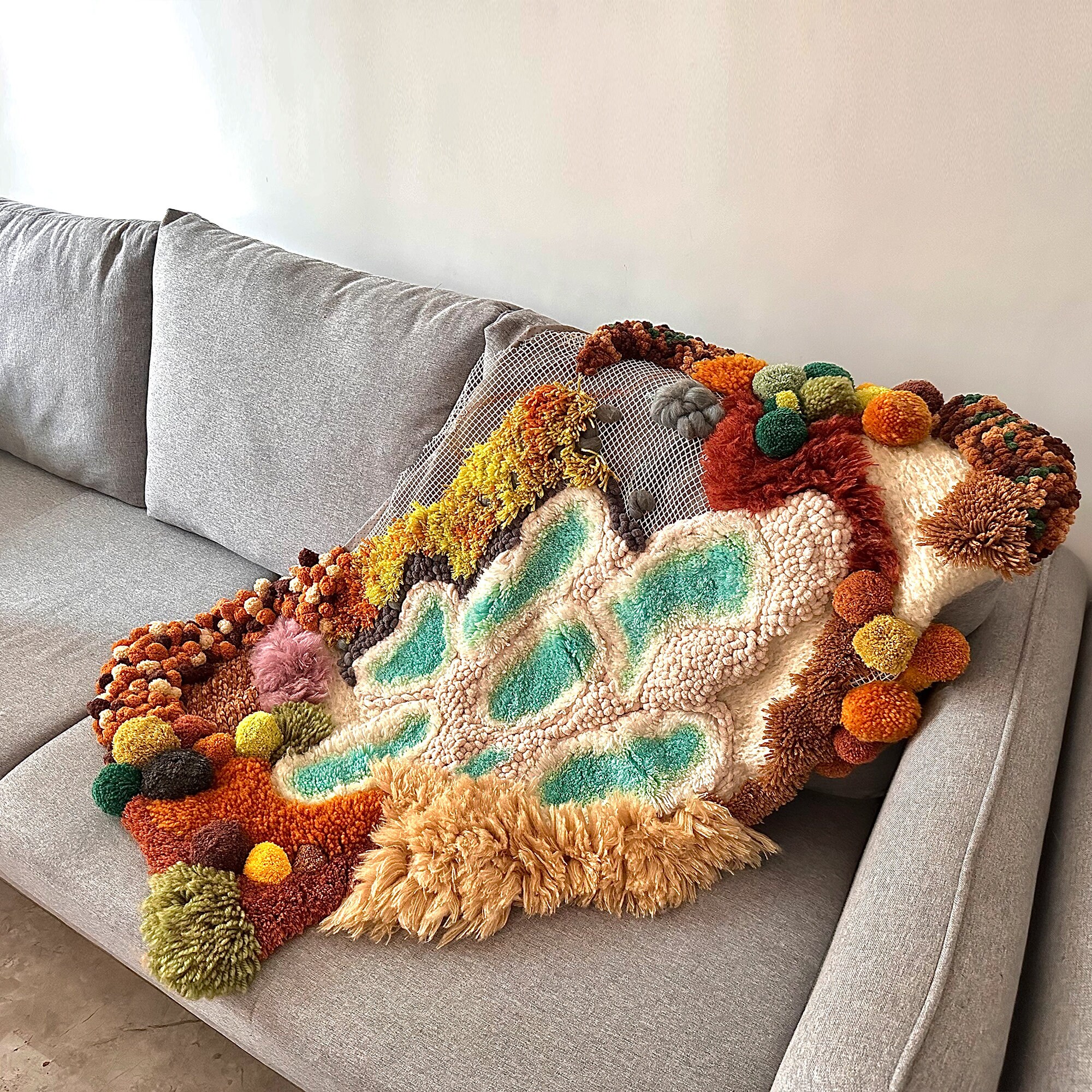 Moss Rugs Materials Bag, DIY Latch Hook Moss Rug Kit, 3D Latch Hook ...