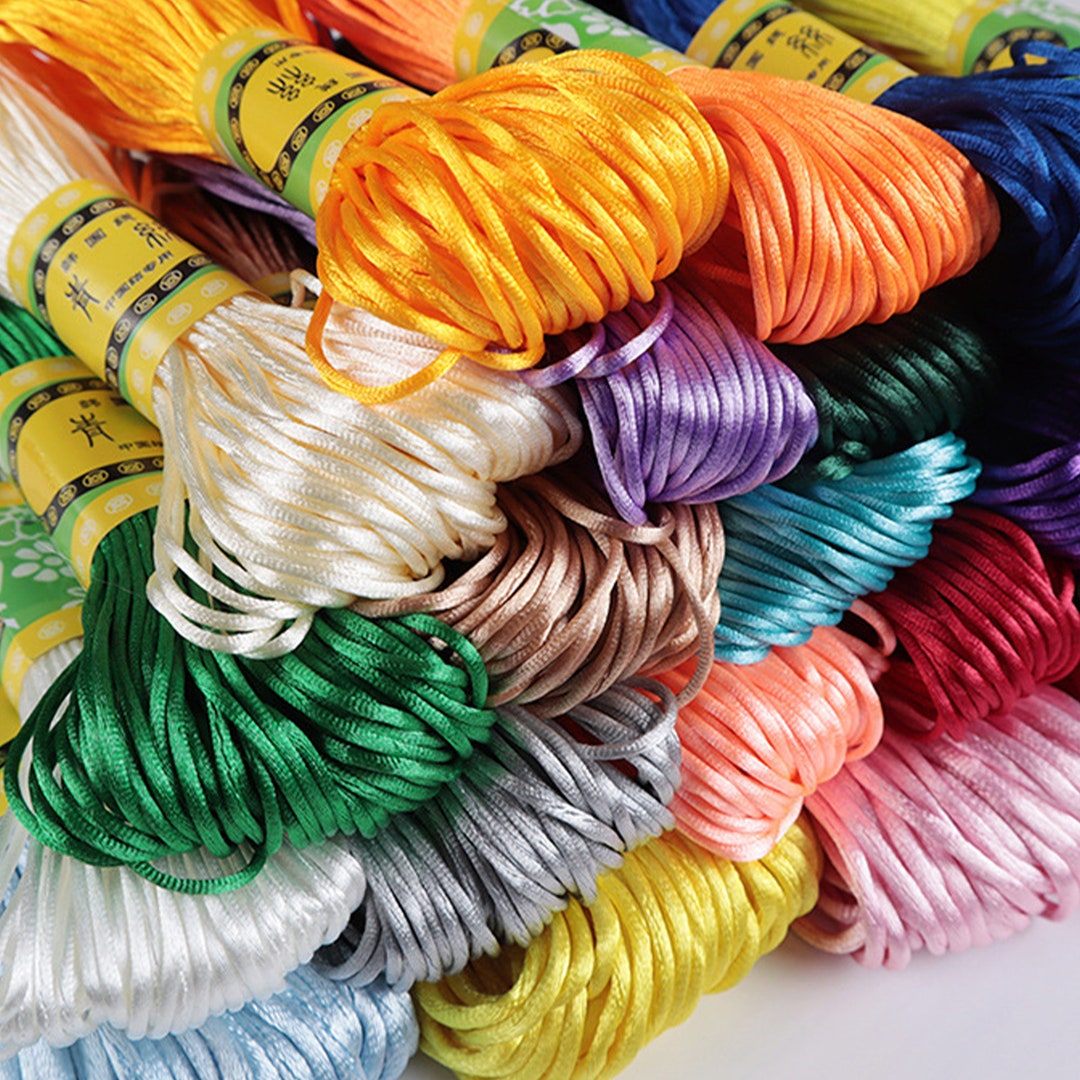 20 Meters 2.5mm Silk Satin Rattail Cord, Jewelry Making DIY Accessories ...