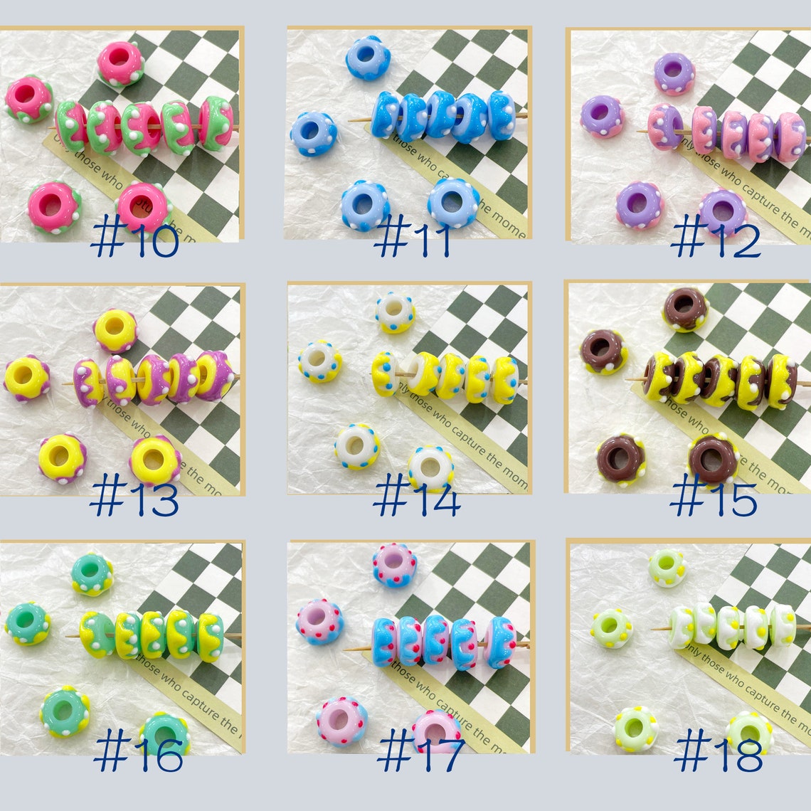 50 Acrylic Cake Beads, Hand-painted Cute Spacer Beads Loose Beads, DIY ...