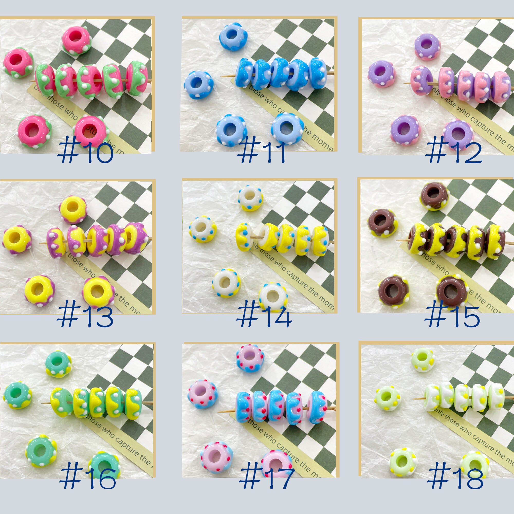 50 Acrylic Cake Beads, Hand-painted Cute Spacer Beads Loose Beads, DIY ...