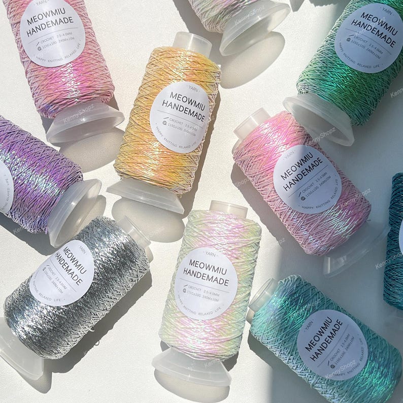 Metallic Braid Thread | Non-stretch Shimmery Yarn | 1 Roll (100g ...