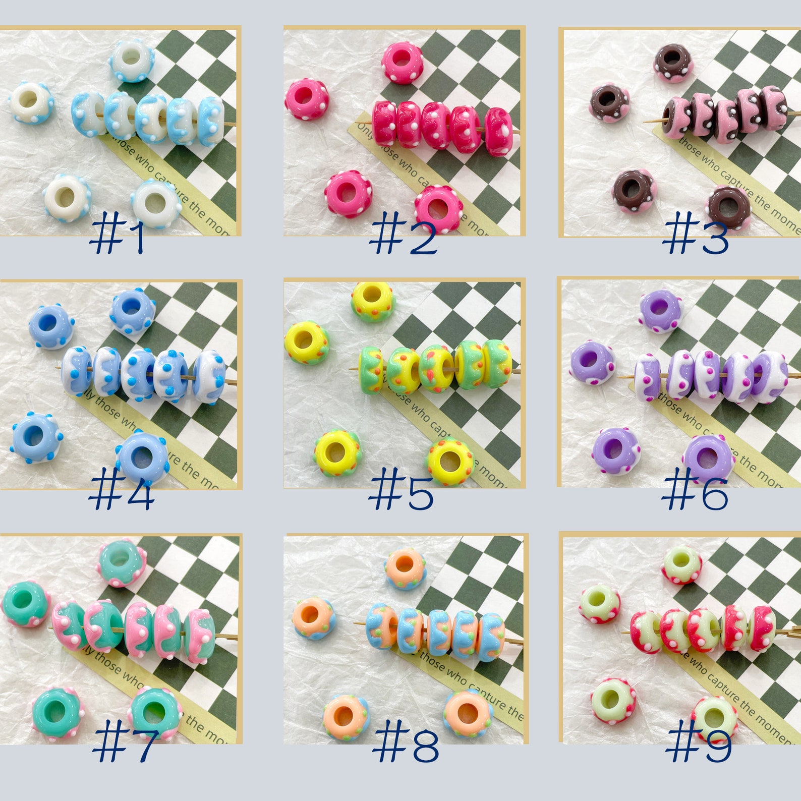 50 Acrylic Cake Beads, Hand-painted Cute Spacer Beads Loose Beads, DIY ...