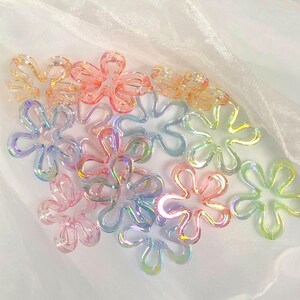 Acetate Acrylic Flower Bead Frames, Colorful Flower Beads, Hollow ...