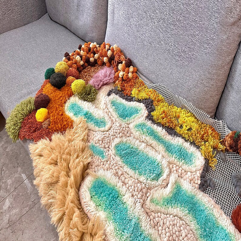 Moss Rugs Materials Bag, DIY Latch Hook Moss Rug Kit, 3D Latch Hook ...