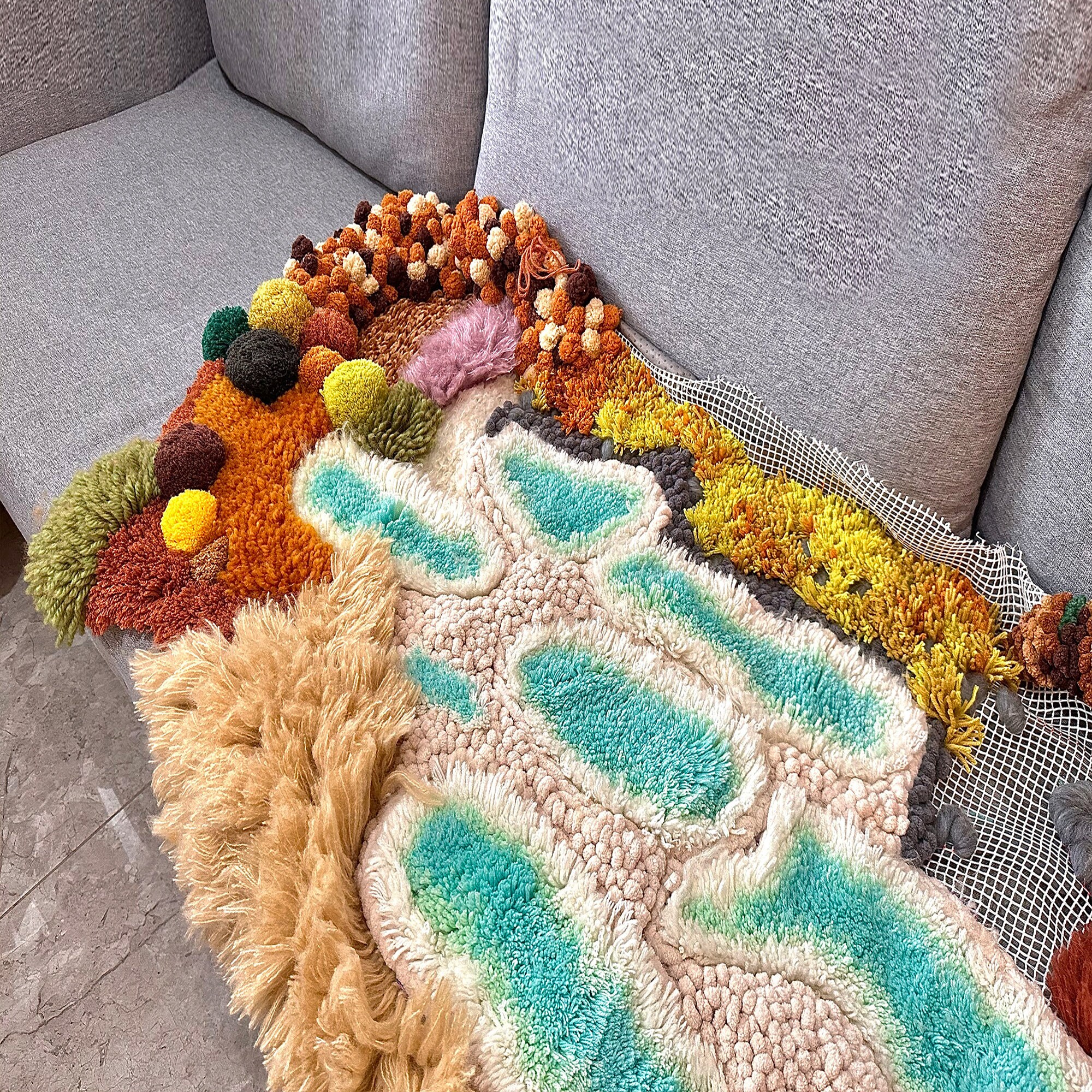 Moss Rugs Materials Bag, DIY Latch Hook Moss Rug Kit, 3D Latch Hook ...