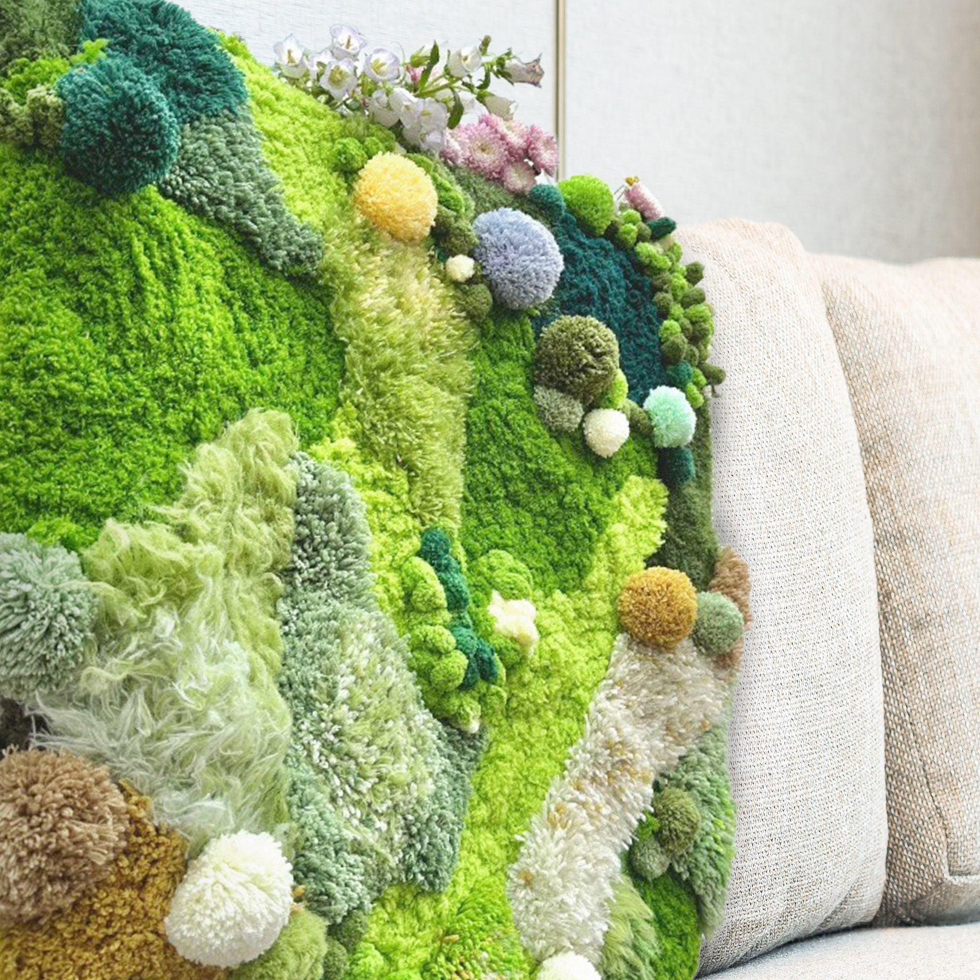 Latch Hook Moss Rug, Colorful Moss Rug, DIY Tufted Rug Set, Landscape ...