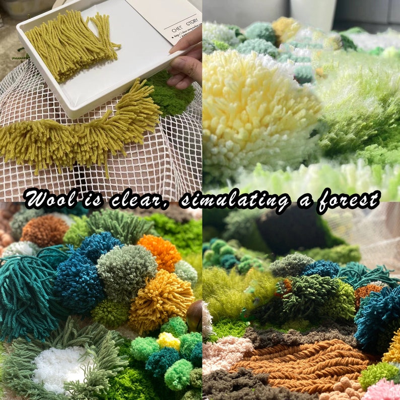 DIY Moss Rug With Ocean, Colorful Moss Rug, Garden Rug, Cozy Fluffy 3D ...