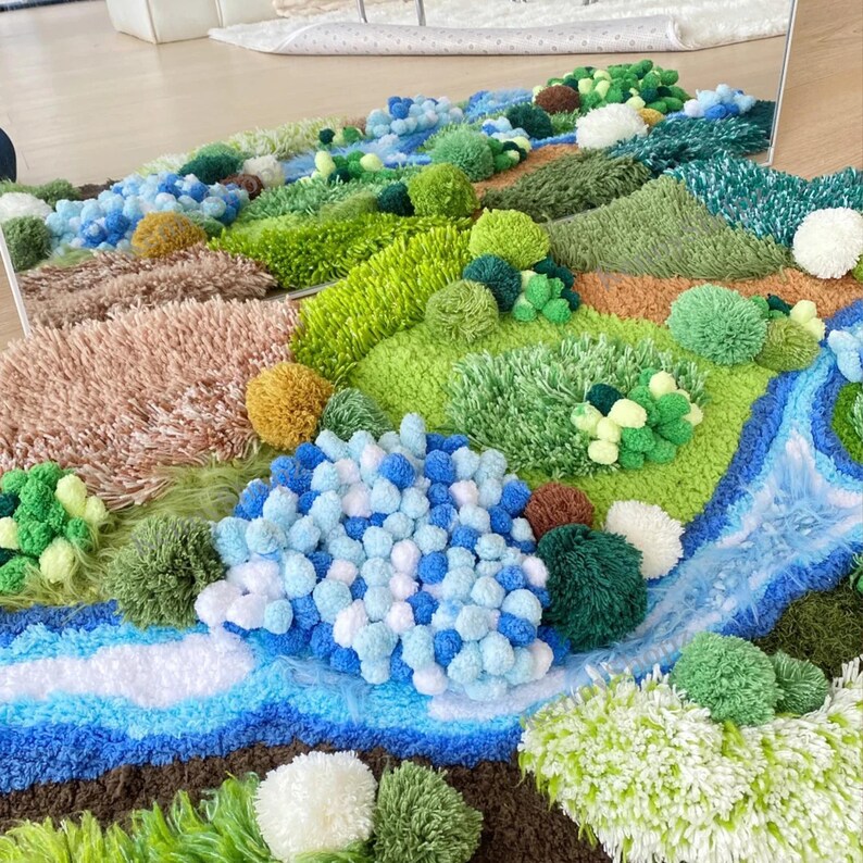 Moss Rugs Materials Bag, DIY Latch Hook Moss Rug Kit, Make Your Own ...