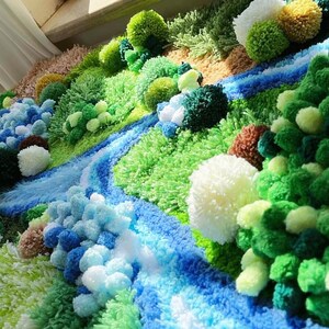 DIY Moss Rug With Ocean, Colorful Moss Rug, Garden Rug, Cozy Fluffy 3D ...