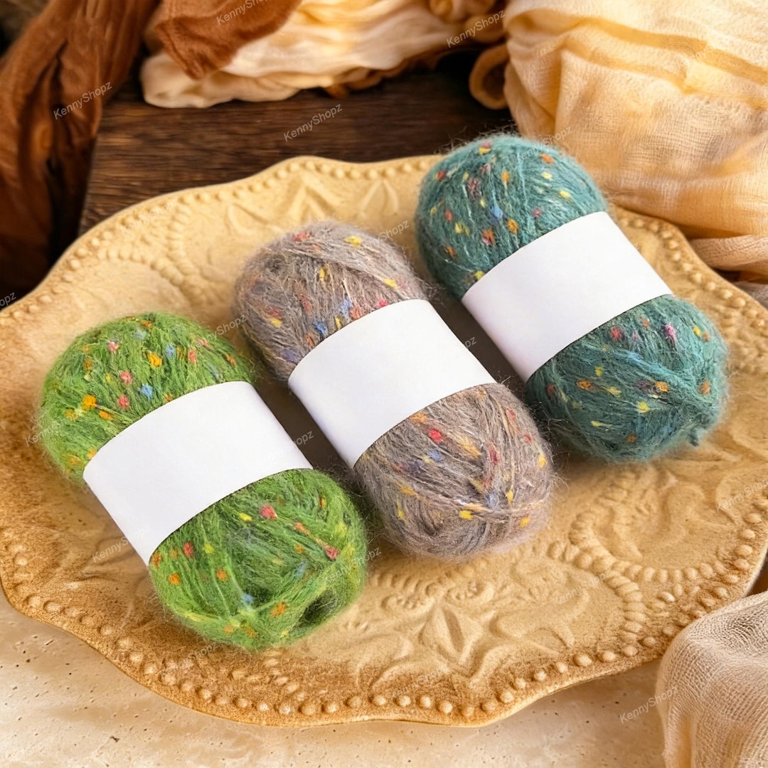 Rainbow Mohair Blend Yarn | 1 Bundle (50g / ~100m) | Fluffy Halo ...