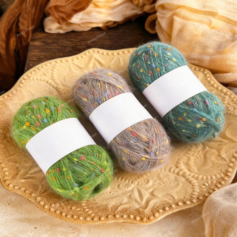 Rainbow Mohair Blend Yarn | 1 Bundle (50g / ~100m) | Fluffy Halo ...