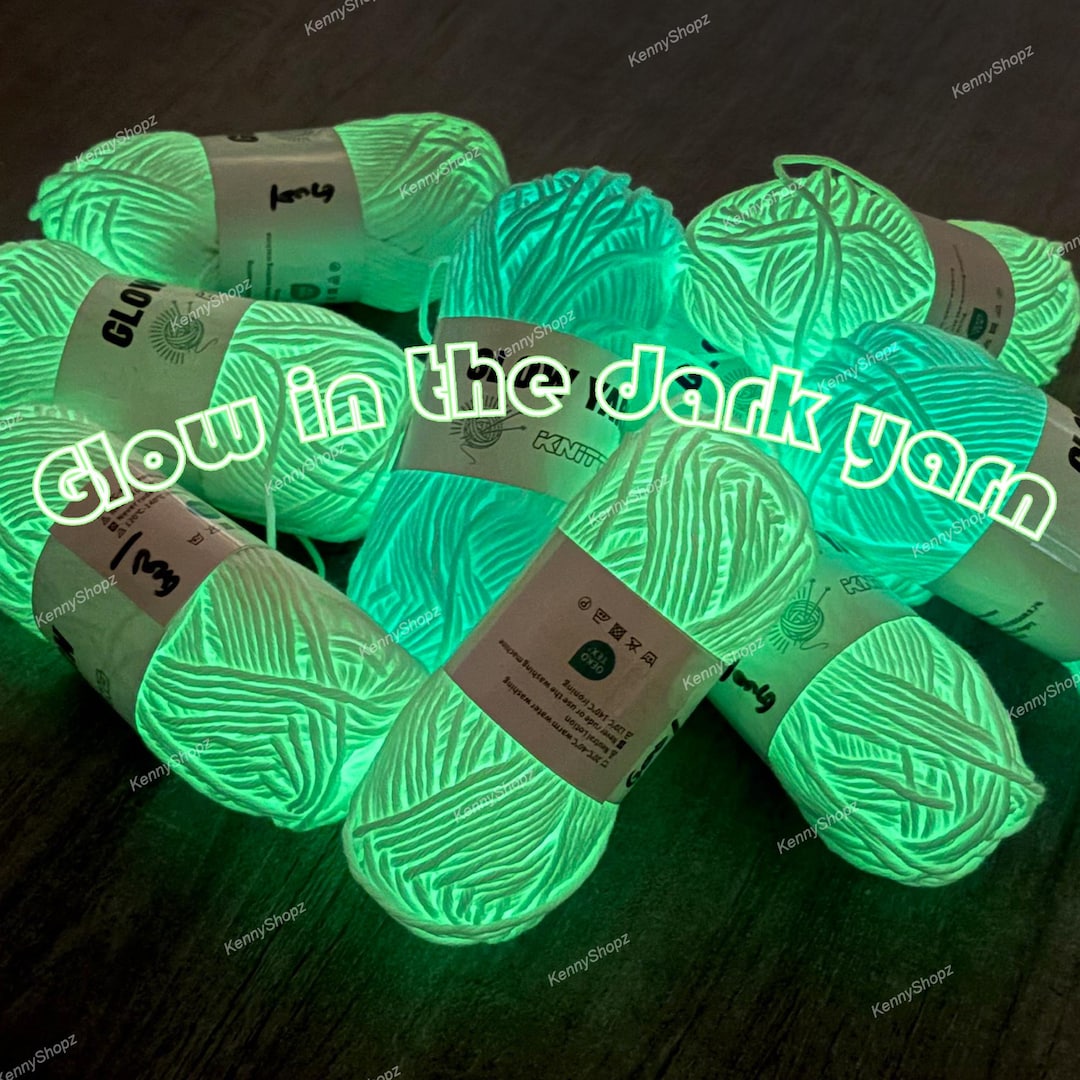 UV Reactive Glow Yarn | 1 Bundle (50g) | Glow in the Dark Yarn for DIY ...