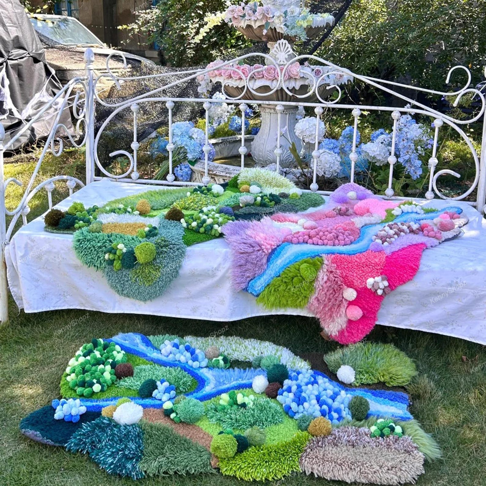 3D Moss Rug DIY Kit or Finished | Fluffy Landscape Rug | Crochet ...