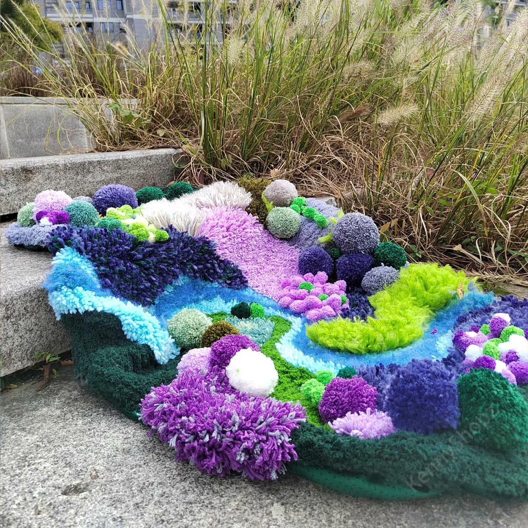 Colorful Moss Rug Materials Bag,diy Latch Hook Craft Gift Set, Soft 3D ...