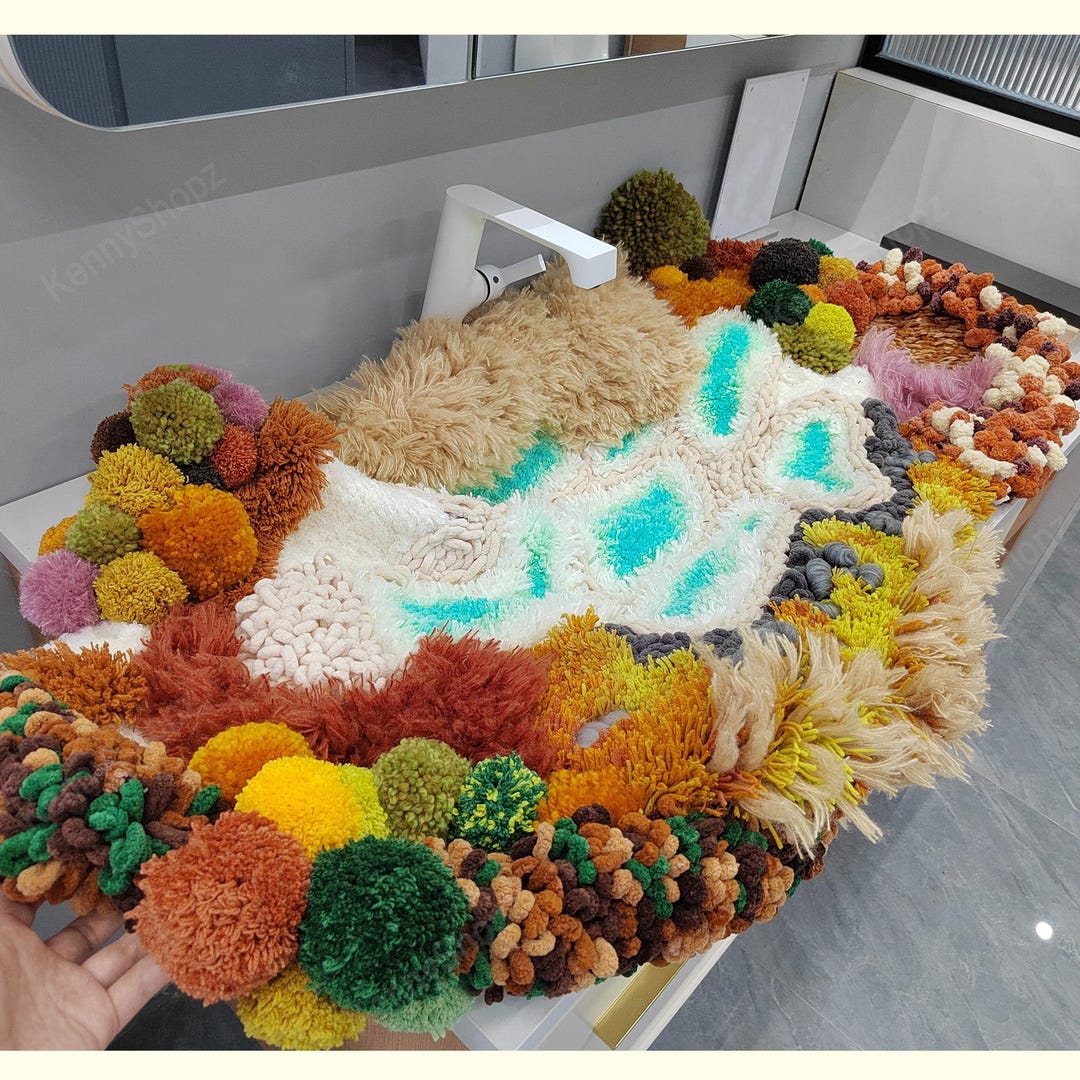 Moss Rugs Materials Bag, DIY Latch Hook Moss Rug Kit, 3D Latch Hook ...