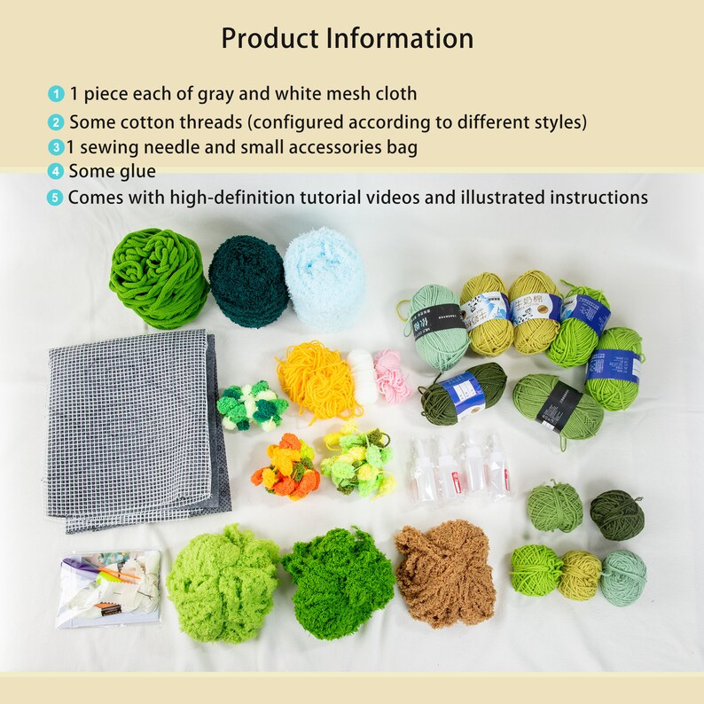 Latch Hook Moss Rug, Colorful Moss Rug, DIY Tufted Rug Set, Landscape ...