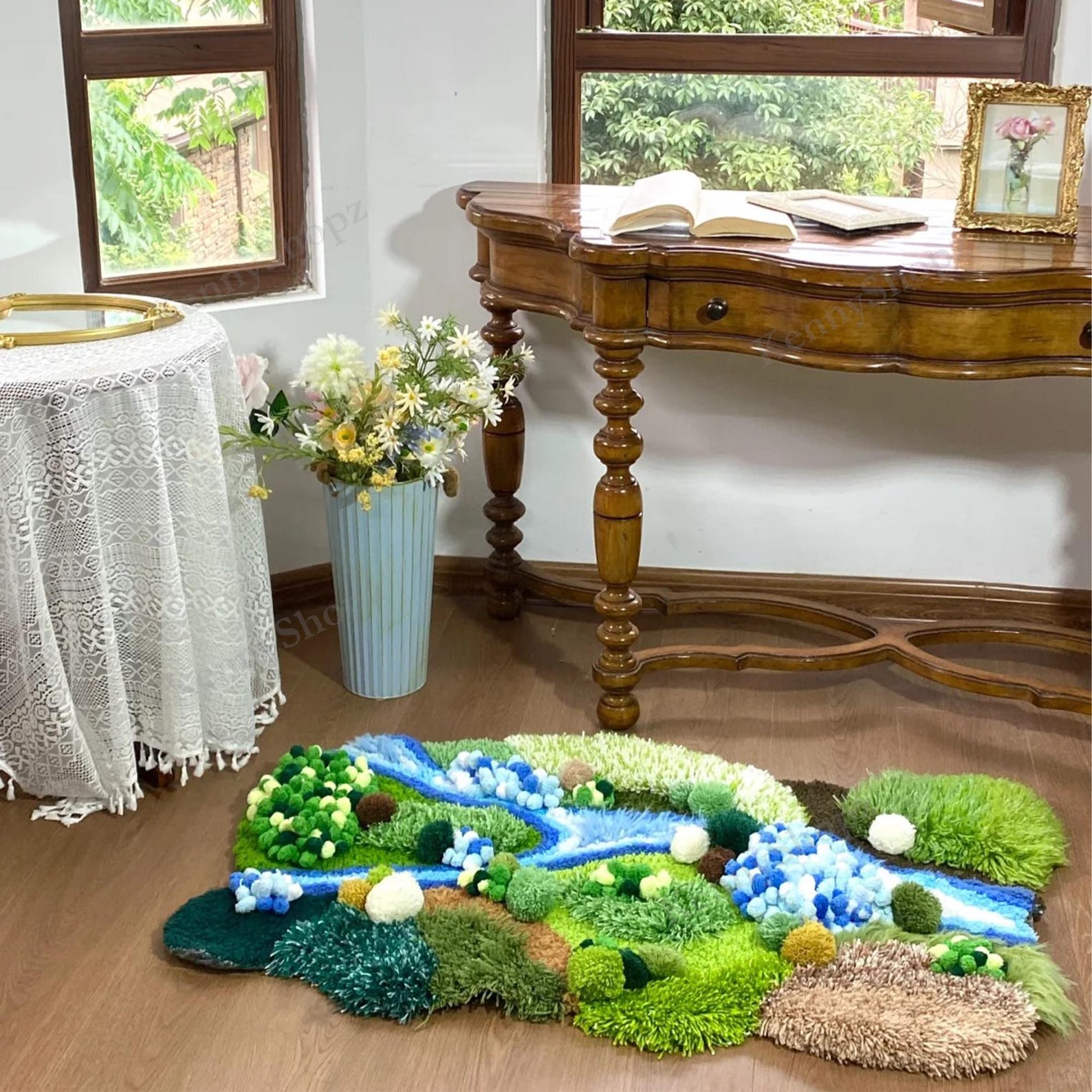 Moss Rugs Materials Bag, DIY Latch Hook Moss Rug Kit, Make Your Own ...