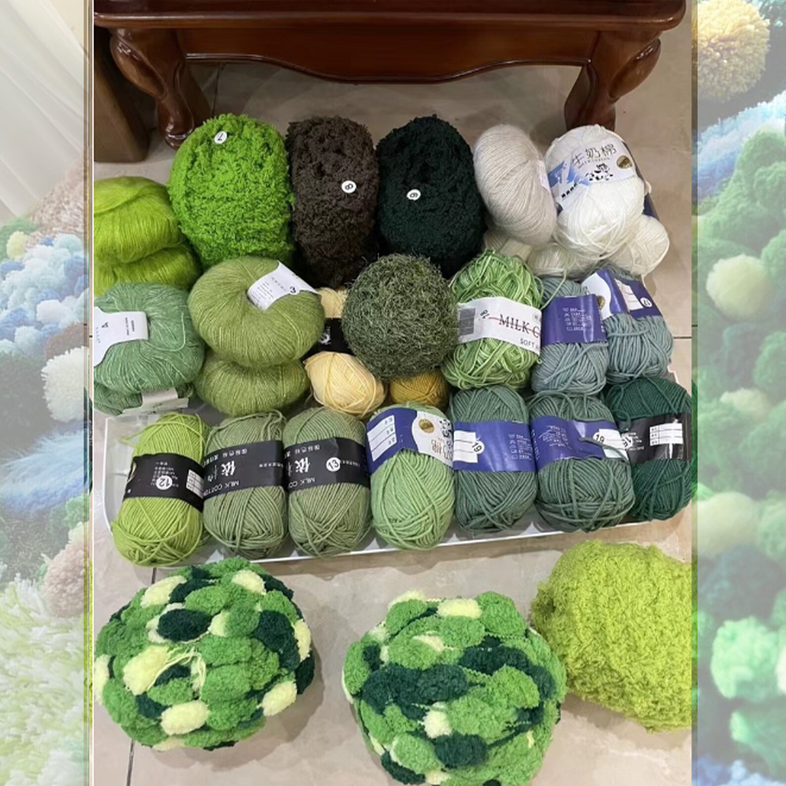 Moss Rugs Materials Bag, DIY Latch Hook Moss Rug Kit, Cozy Fluffy 3D ...