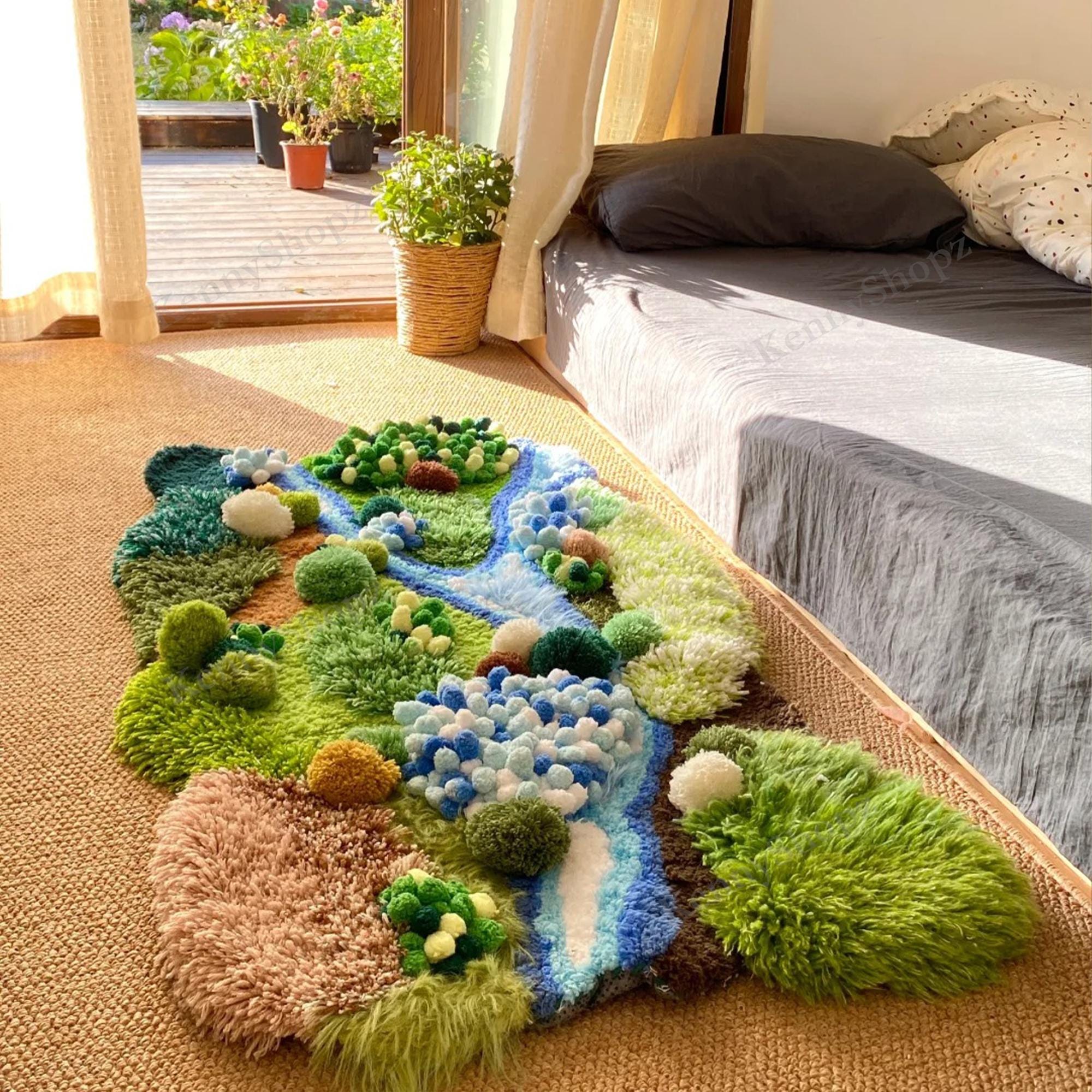 Moss Rugs Materials Bag, DIY Latch Hook Moss Rug Kit, Make Your Own ...
