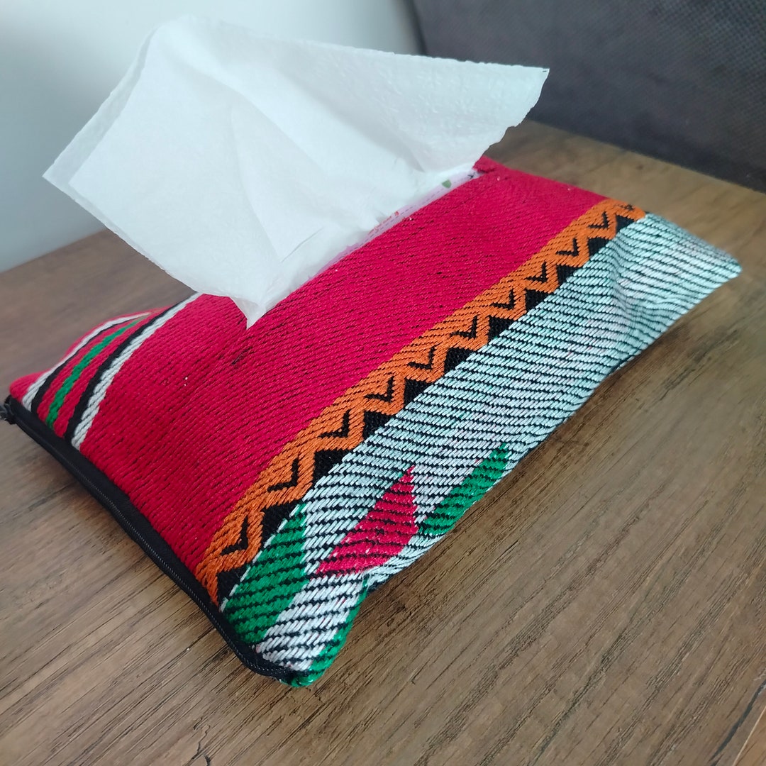 Beautiful Handmade Multi-color Fabric Tissue Cover Palestinian Folklore ...