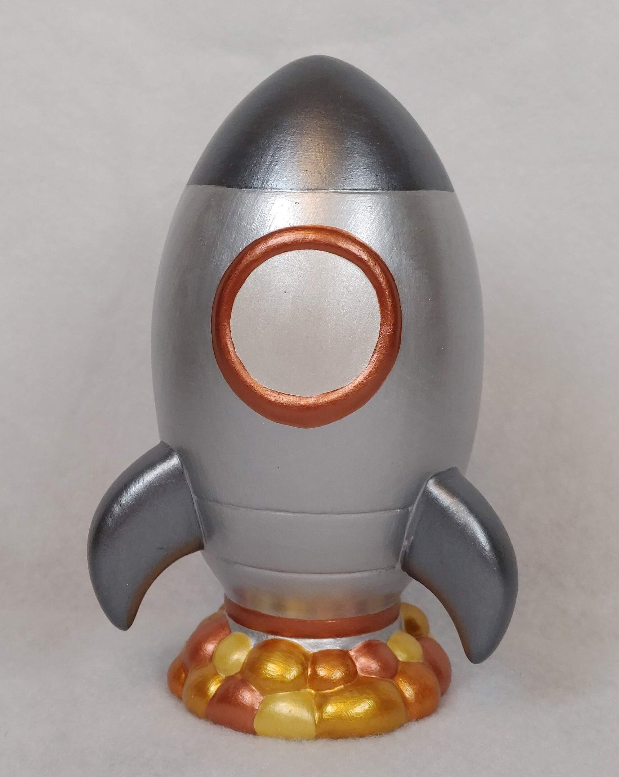 Hand-painted Rocket Ship Statue - Etsy