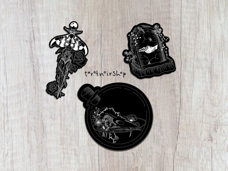 Gothic Sticker Set 3 Stickers Glossy Vinyl - Etsy