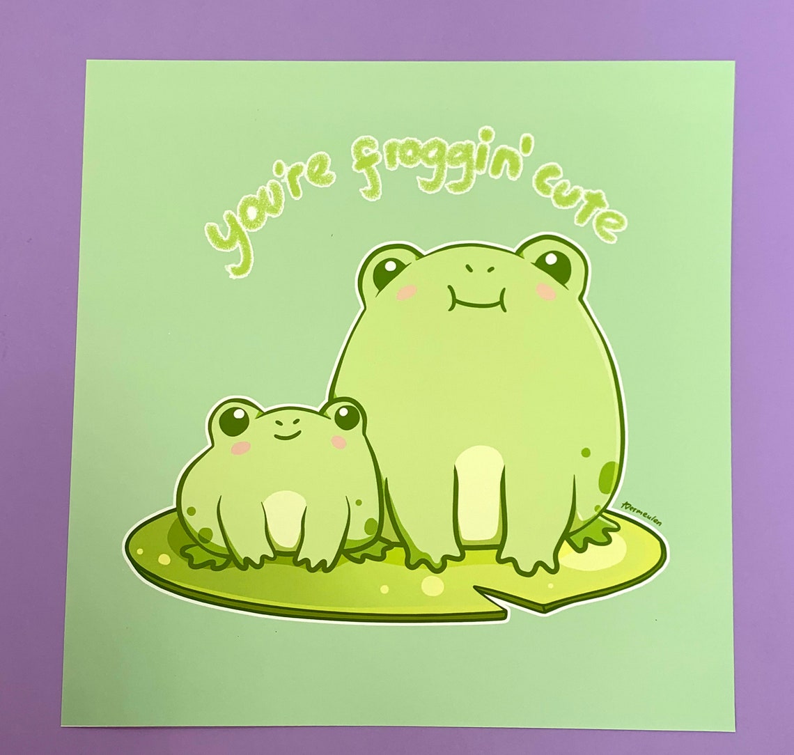 You're Froggin' Cute Art Print 8 X 8 Inches 189gsm - Etsy UK