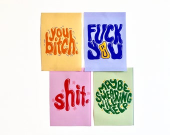 5 Pack of Funky Postcards/mini A6 Illustrated Art Prints. - Etsy UK