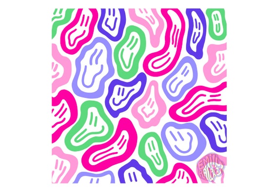 Distorted Smiley Faces Print - Etsy UK