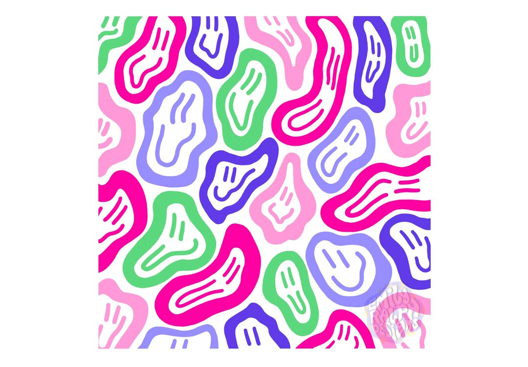 Distorted Smiley Faces Print Smiley Faces Funky Print Happy Art Print ...