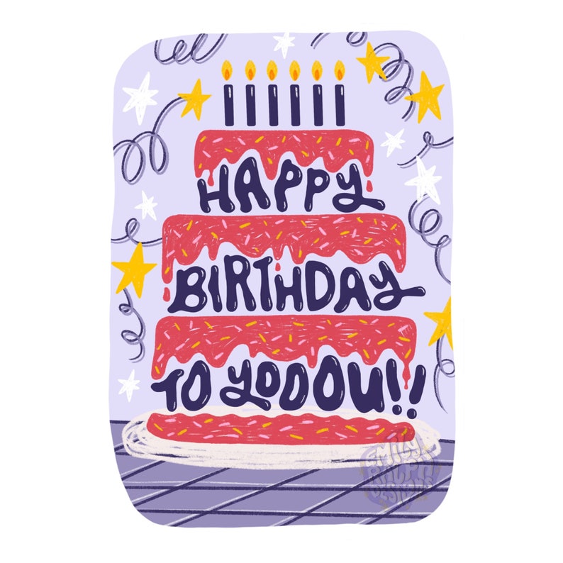 Happy Birthday to You Card Birthday Card Birthday Cake Card Celebration ...