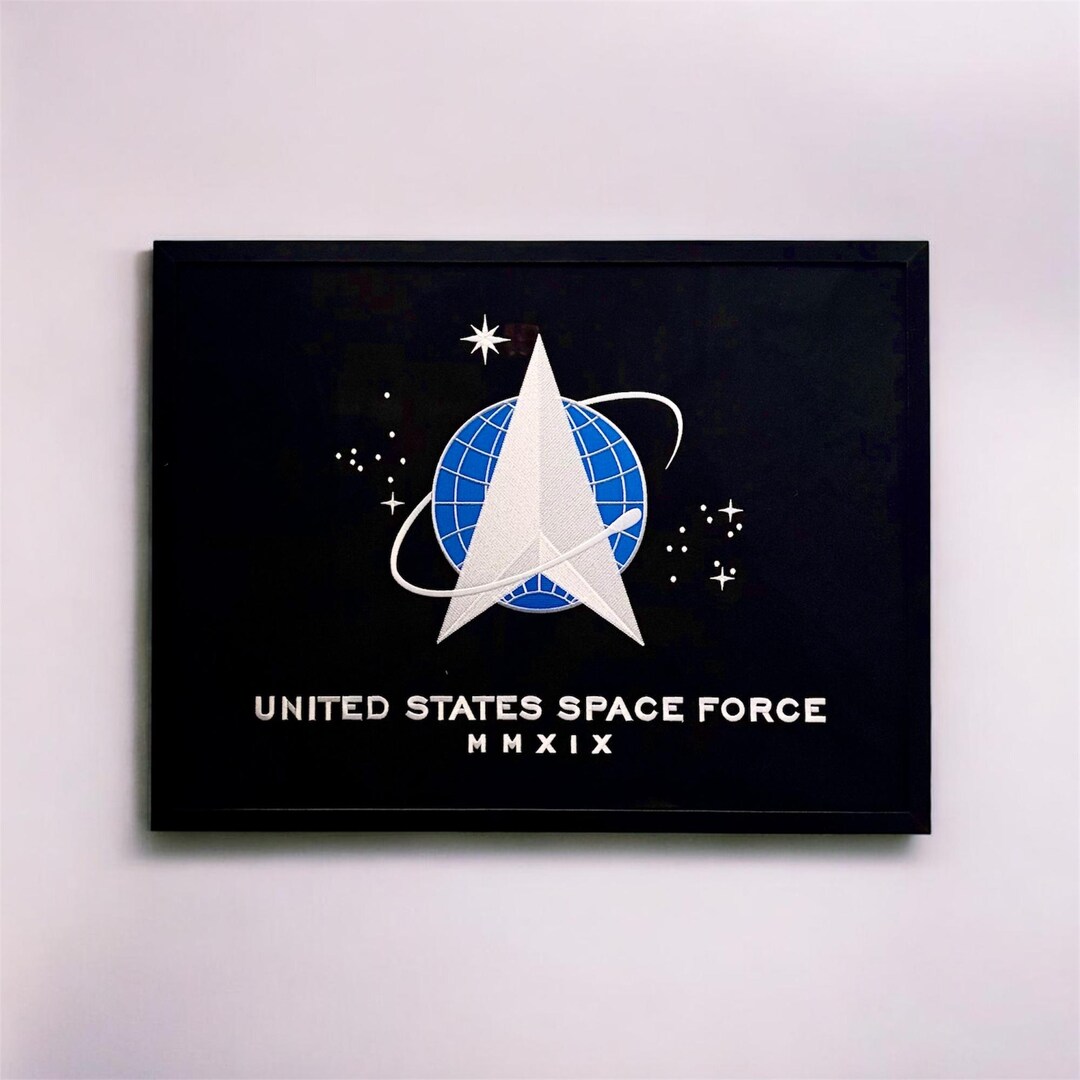 Space Force Embroidered Wall Art- Patriotic Decor-ussf Military Flag ...