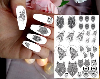 Wolf Nail Decals - Etsy