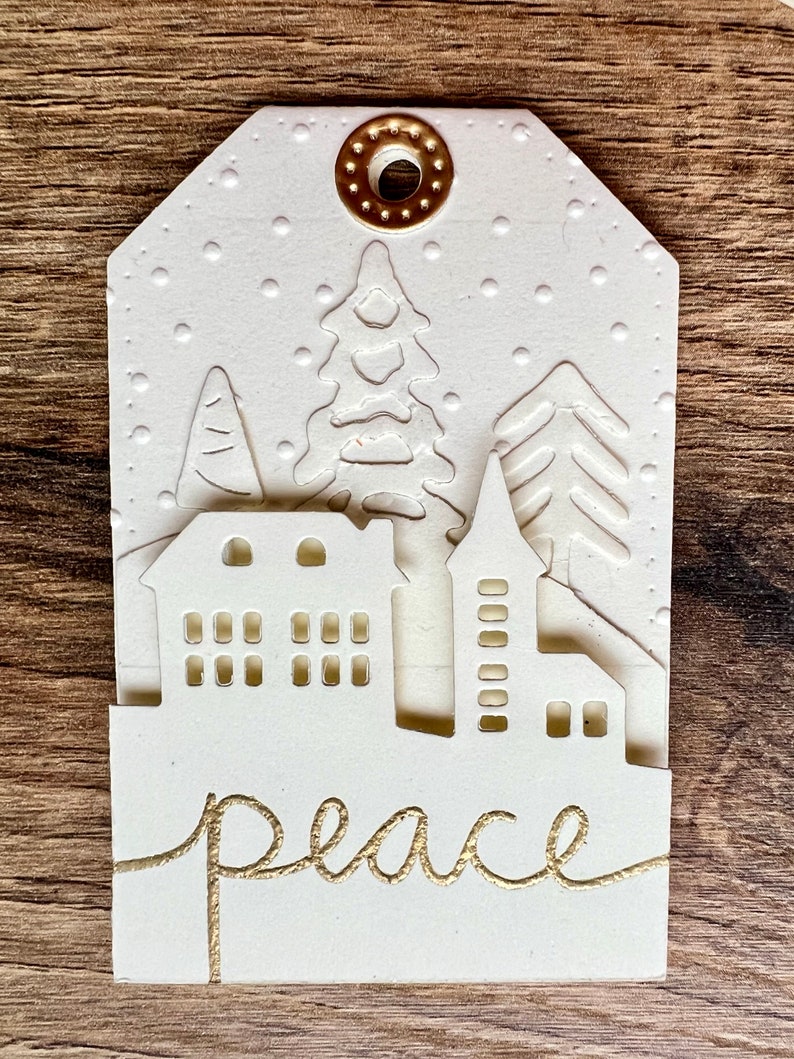 4 “SNOWY LANDSCAPE TAGS” Cards, Christmas Gift Tags, Christmas Gift ...