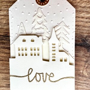 4 “SNOWY LANDSCAPE TAGS” Cards, Christmas Gift Tags, Christmas Gift ...