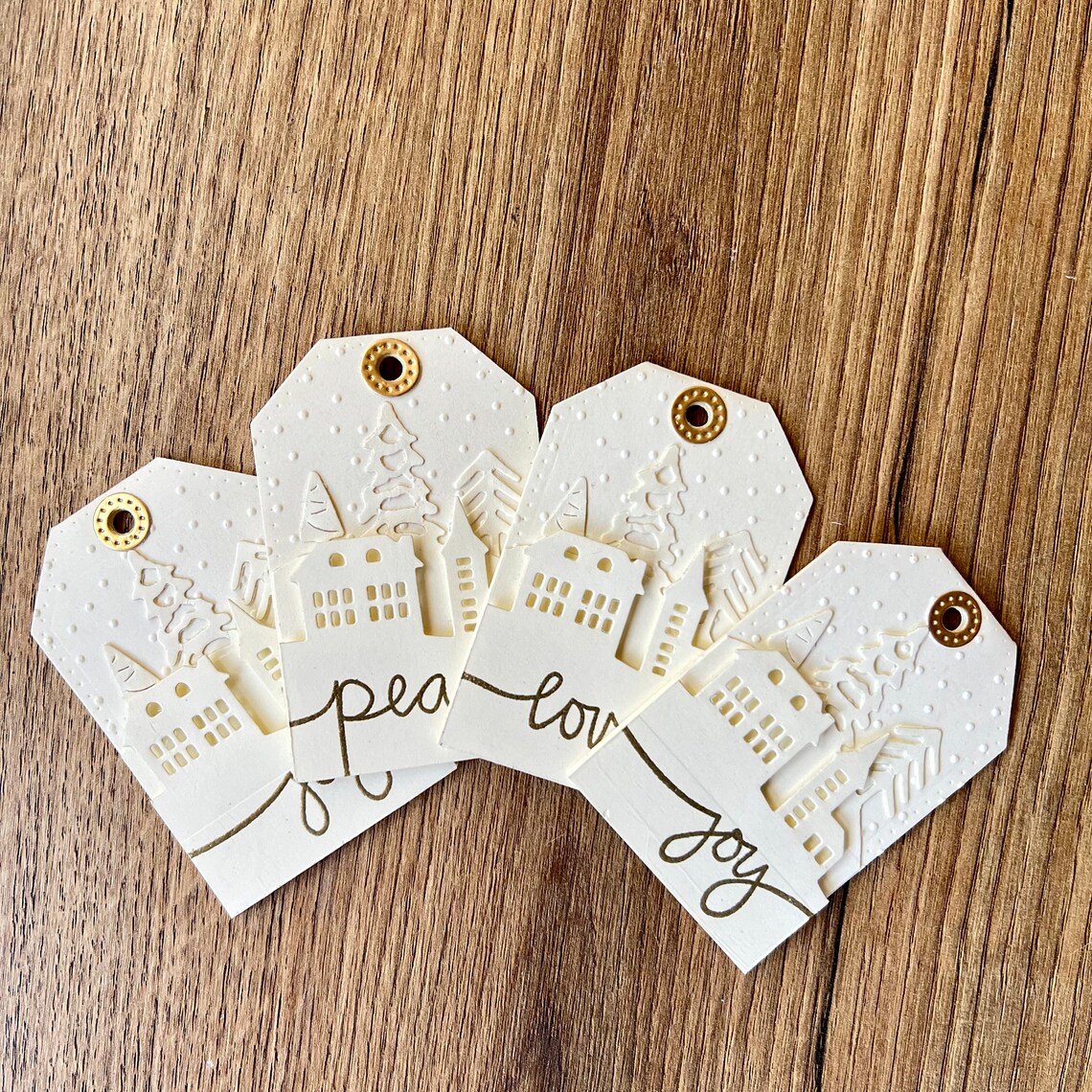 4 “SNOWY LANDSCAPE TAGS” Cards, Christmas Gift Tags, Christmas Gift ...