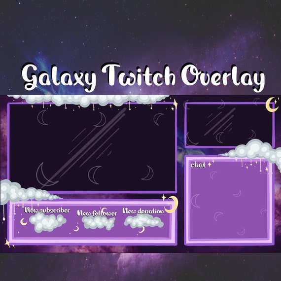 Cute Galaxy Twitch Overlay / Space / Kawaii / Streamer / | Etsy