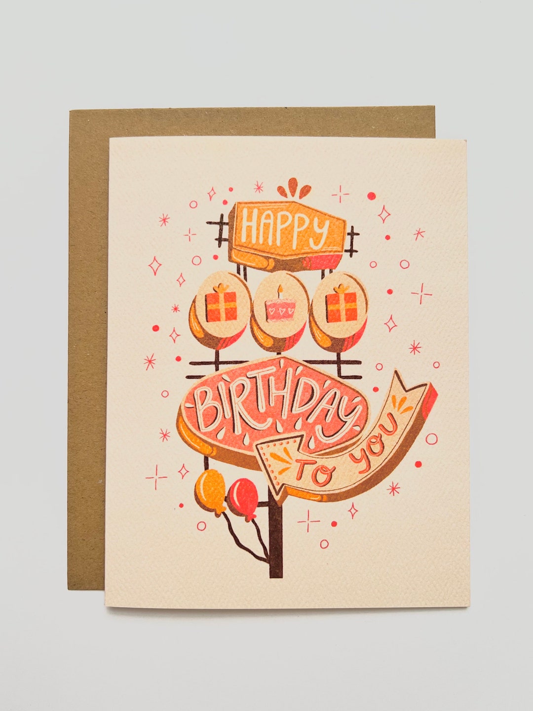 Retro Sign Birthday Card | Cute | Boho | Aesthetic | Gift for Her ...